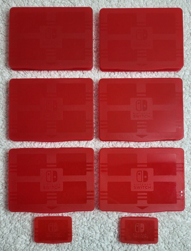 Lot of 6 OEM Red Nintendo Switch Game Cartridge Case Holder & 2 Micro ...