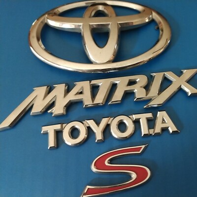 TOYOTA MATRIX S CHROME 2009-2010 EMBLEM WITH LOGO OEM USED SET | eBay
