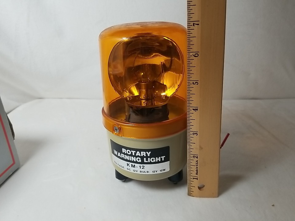 KM - 12 Amber Rotating Warning Light 12V DC TESTED WORKS | eBay