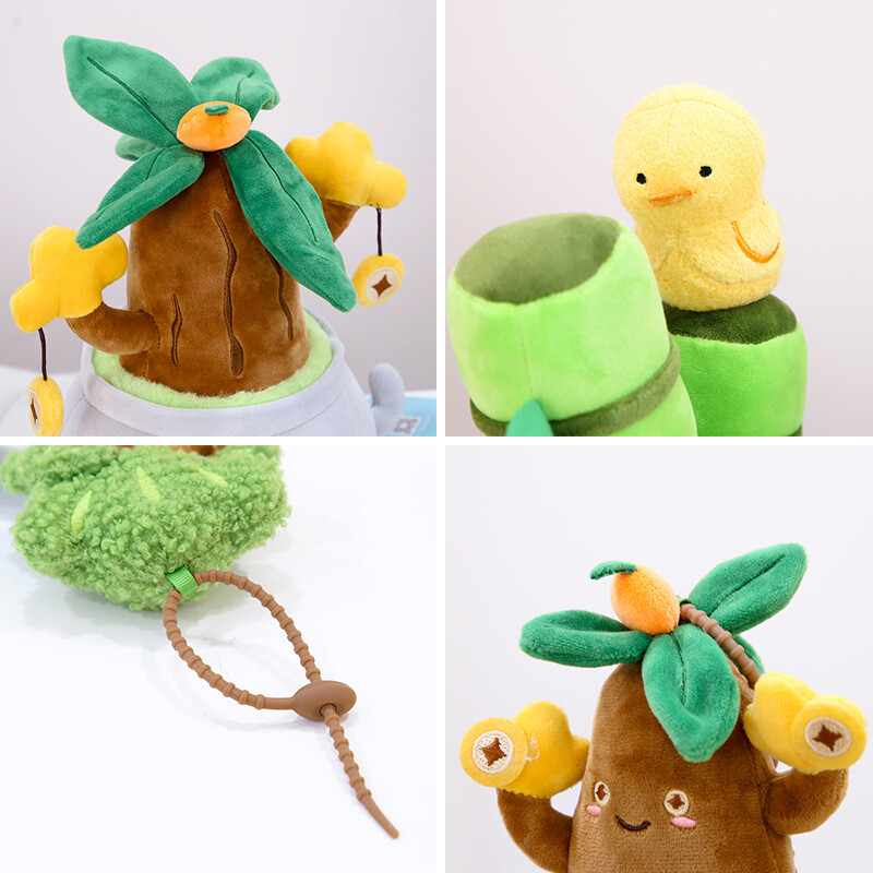 Short Plush Artificial Plant Ornament Lifelike Money Tree Office Desk ...