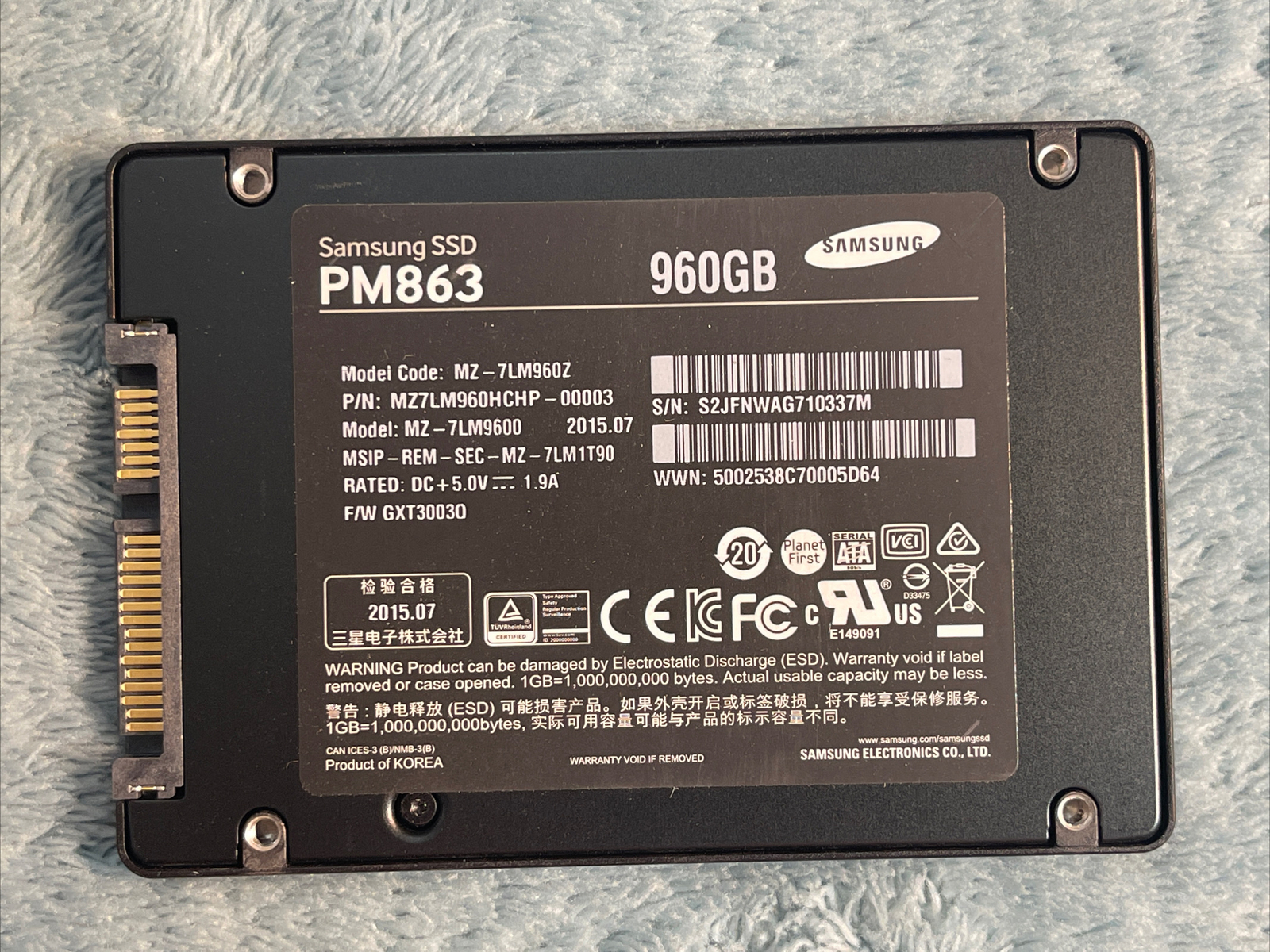 Samsung PM863 MZ-7LM960Z 960GB SATA SSD 2.5" Solid State Drive | eBay