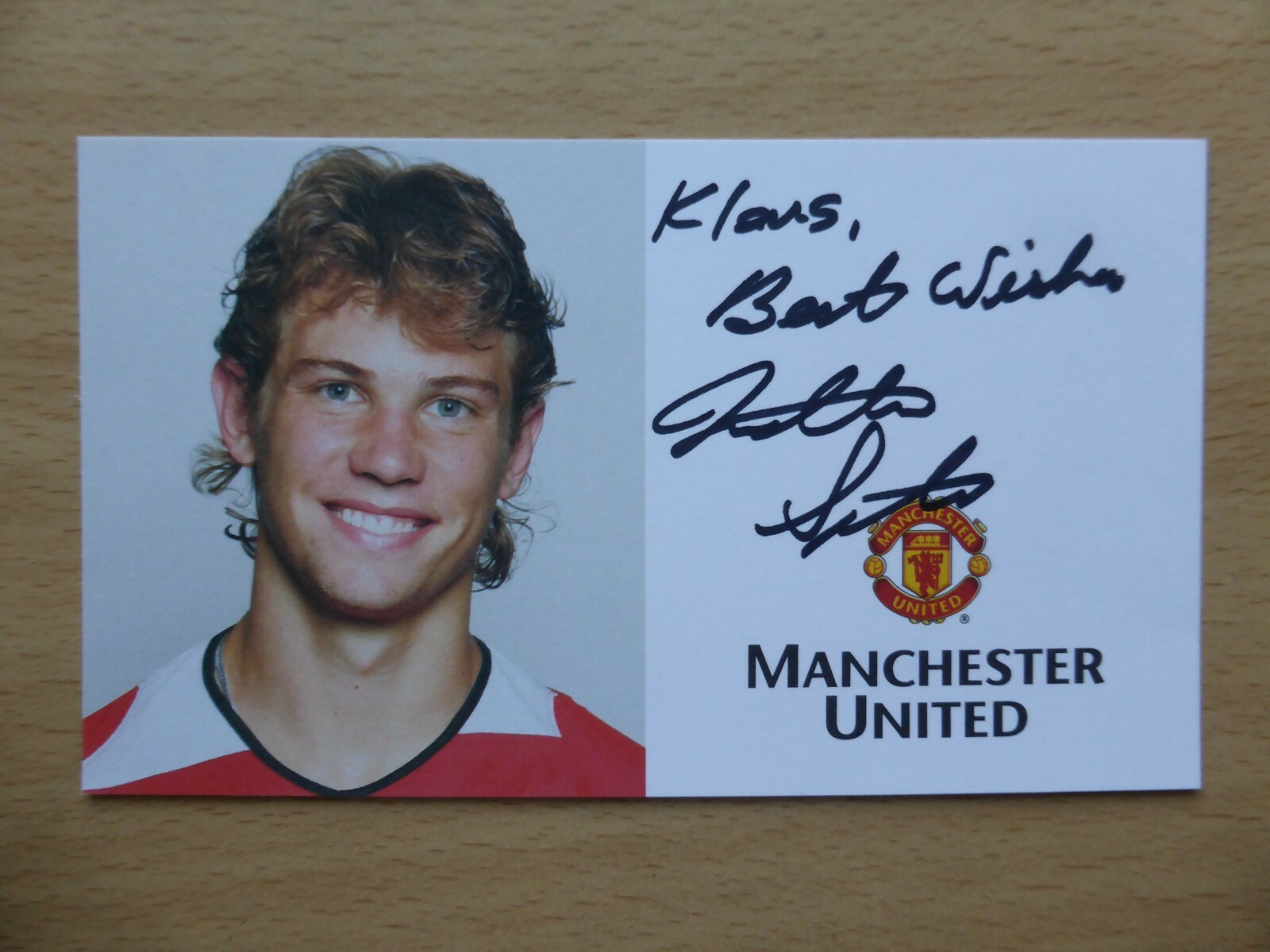 2004-05 Jonathan Spector Signed Manchester United Club Card - RARE ...