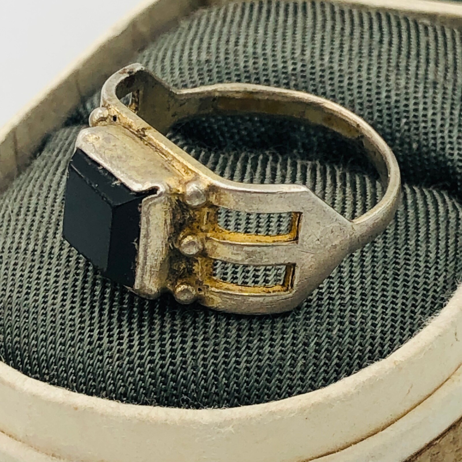 Vintage Soviet Ring Silver 875 Corundum Size 7 - Gem