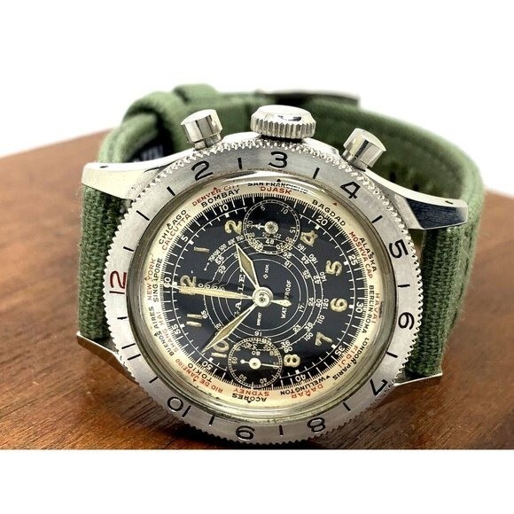 Gallet Men's Watch Flight Officer USAAF Truman Swiss Manual Wind ...