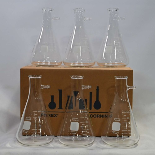 NEW Case of 6 Pyrex 5340-1L Heavy Wall Filtering Flasks- 1,000 mL | eBay