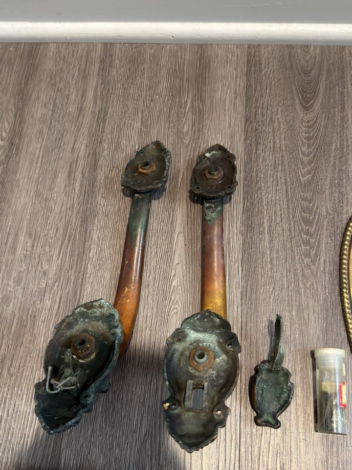Antique Vtg. Victorian Brass Door Knobs and Backplates Sets Lot | eBay