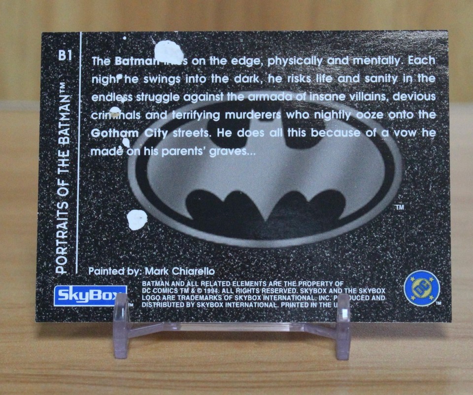 1994 SKYBOX - BATMAN: SAGA OF THE DARK KNIGHT SPECTRA-ETCH TRADING CARD ...