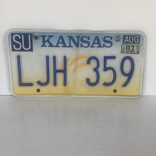 2001 Kansas License Plate LJH 359 Sumner County SU Collector Man Cave ...