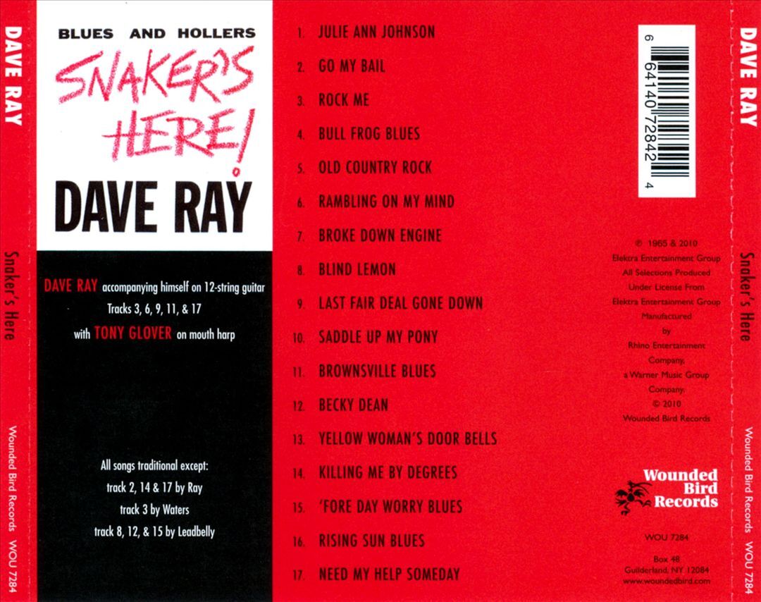 DAVE SNAKER RAY SNAKER'S HERE NEW CD 664140728424| eBay