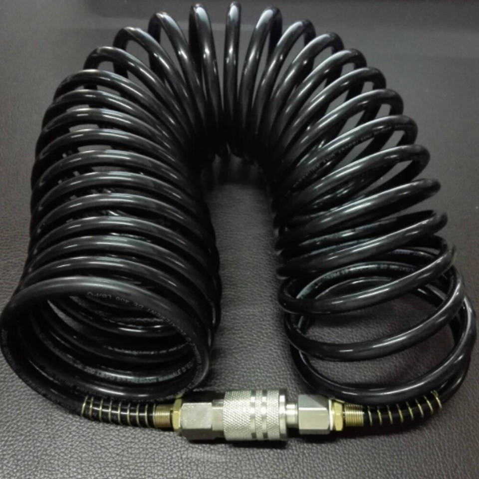 Heavy Duty Coiled Air Hose NPT 1/4" Polyurethane Air Compressor Coil ...