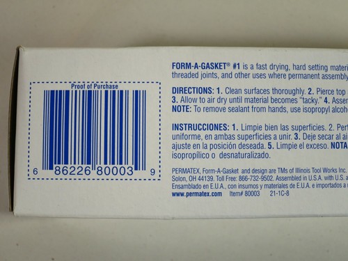 Permatex 80003 Form-A-Gasket #1 Sealant 11oz | eBay