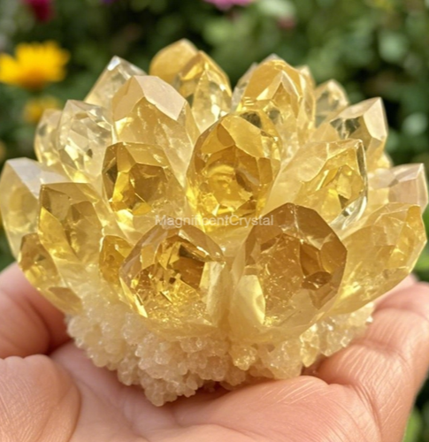 Rare Golden Citrine Crystal Cluster Aura Mineral Specimen Spiritual ...