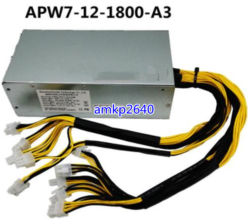 For Antminer Z15 4GE 8-Card Platform Power Supply APW7-12-1800-A3 1800W ...