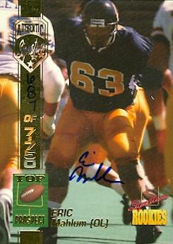 Eric Mahlum autographed Football Card (California) 1994 Signature ...