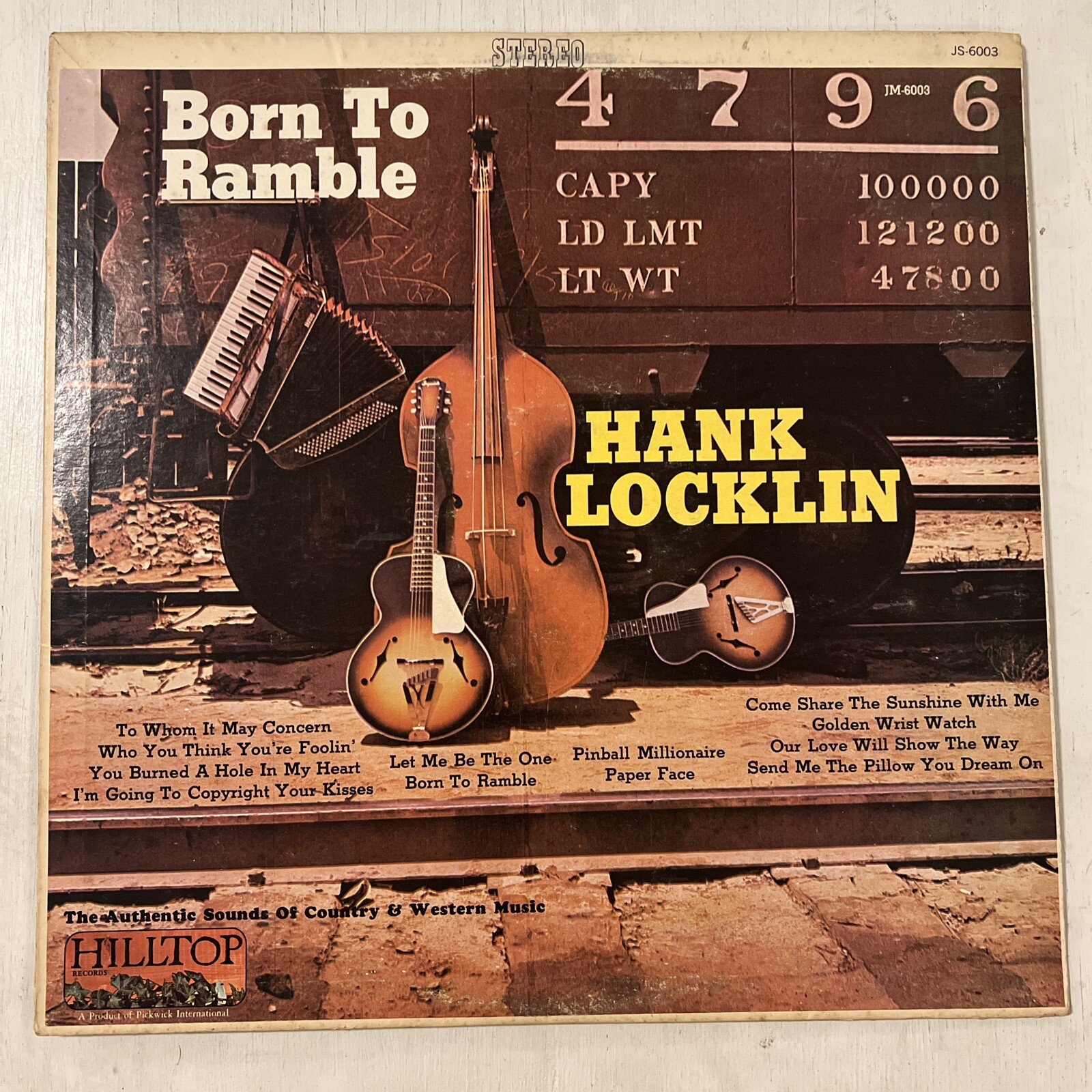 HANK LOCKLIN BORN TO RAMBLE HILLTOP RECORDS VINYL LP 123-27W VG/G+ | eBay