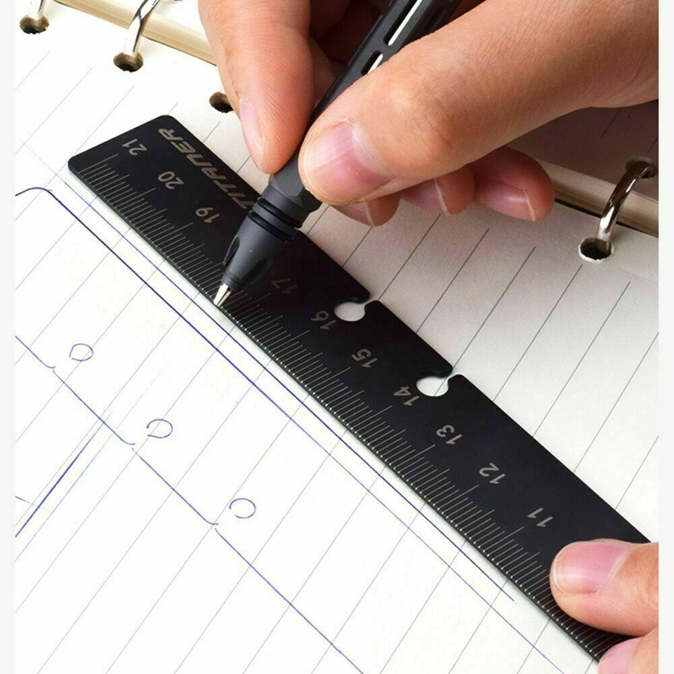 8" In TITANER Titanium Double Bevel Scale Inch Metric Ruler Student ...