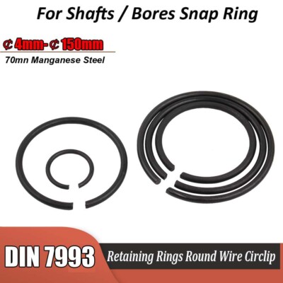 4mm-150mm Retaining Rings Round Wire Circlip for Bores/Shafts Snap Ring ...