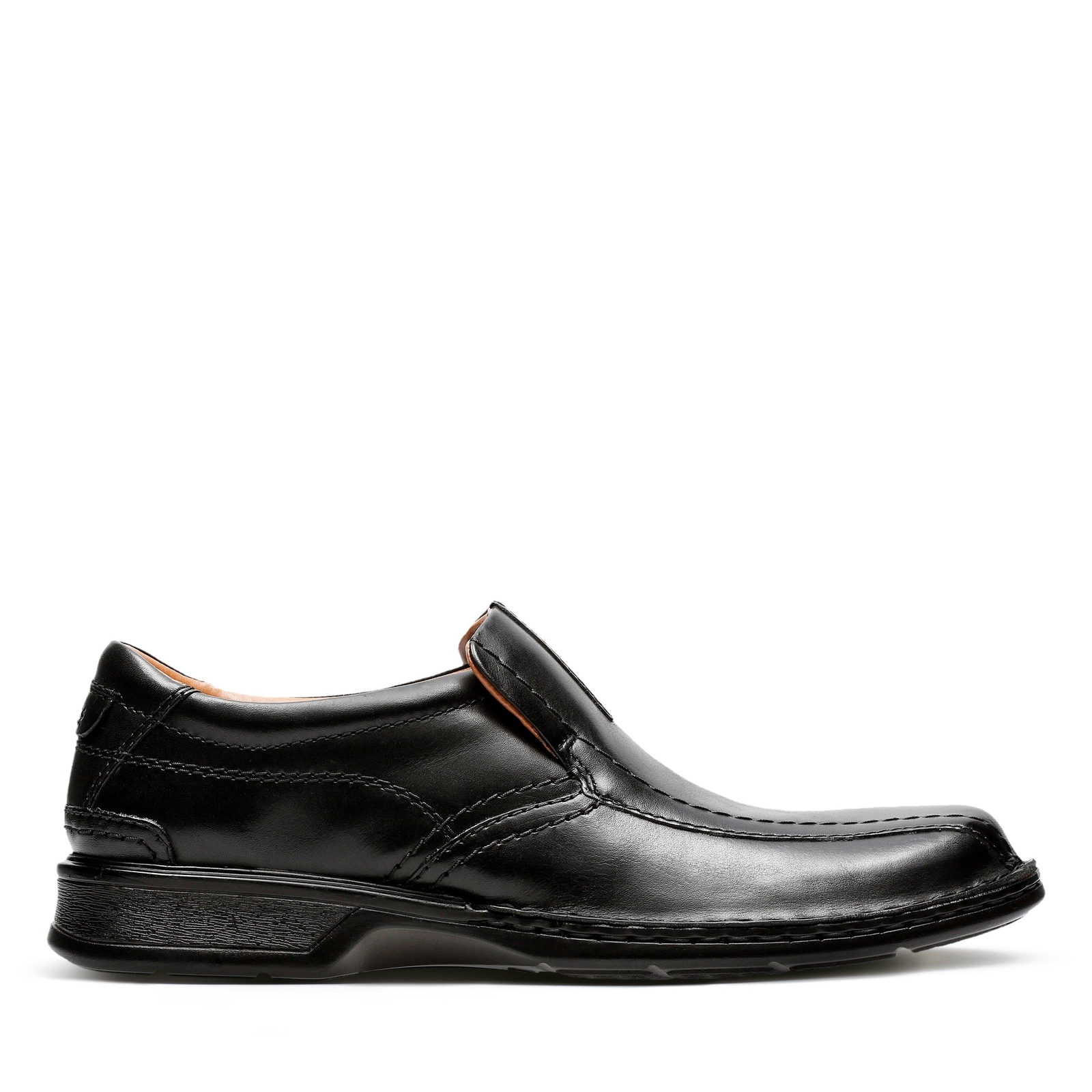 Clarks Mens Escalade Step Black Leather Casual Shoes
