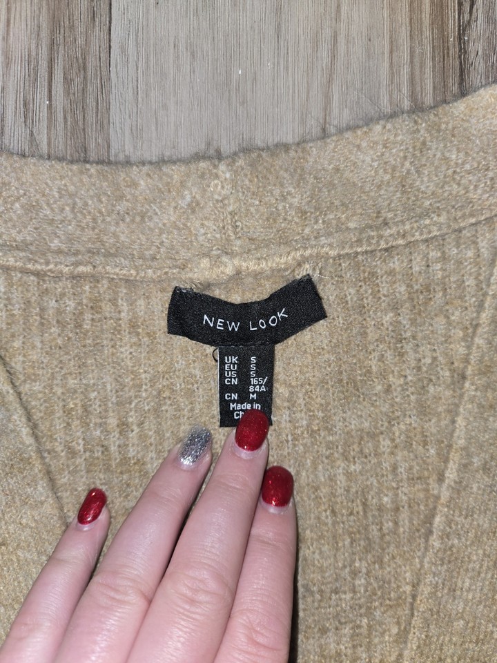 New Look Long Line Cardigan Beige Size Small | eBay UK