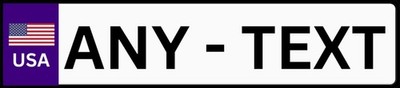 USA, UNITED STATES, EURO TAG, European style License Plate, Custom, ANY ...