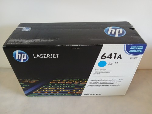 HP 641A Cyan Toner Cartridge C9721A NEW OEM Genuine Sealed LJ 4600 4610 ...