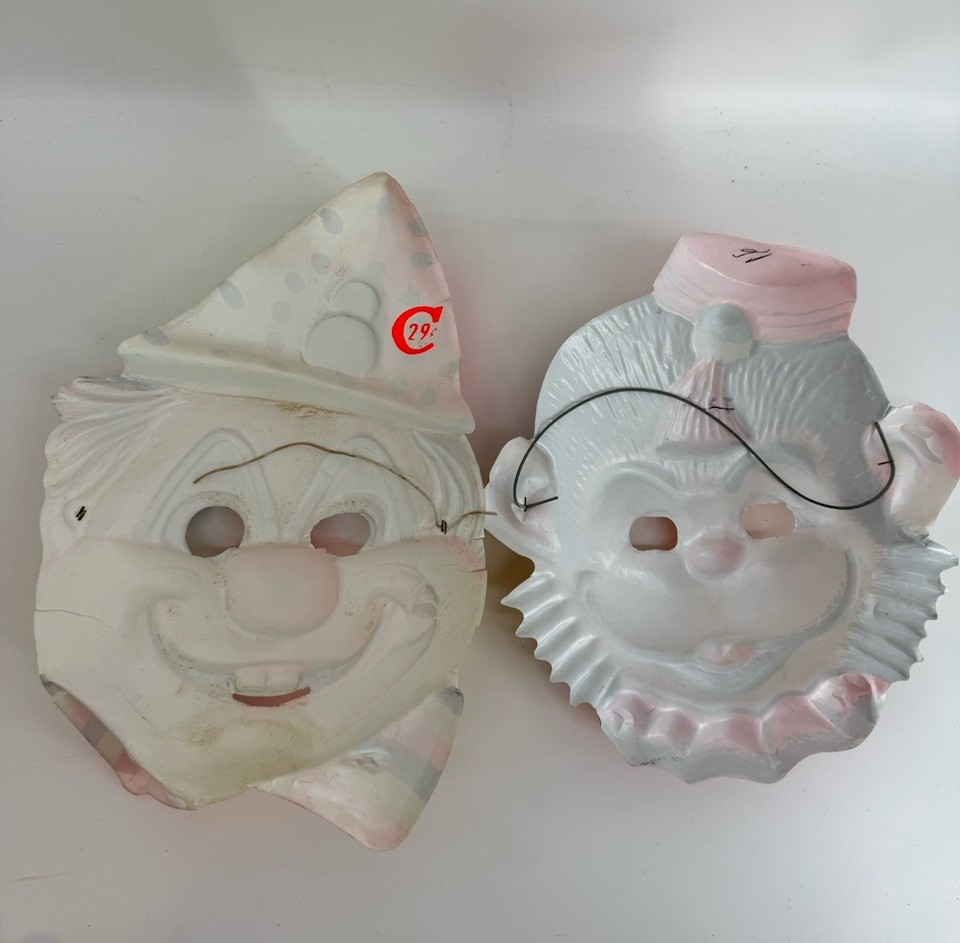 Vintage Halloween Plastic Masks Lot of 6 Popeye Clown Cartoon ...