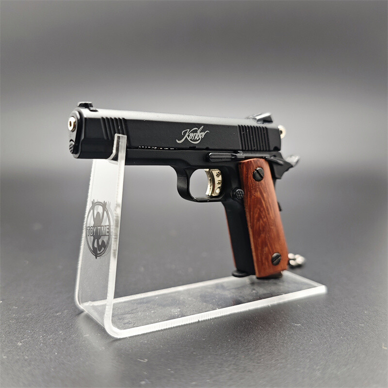 1911 Kimber Keychain,Metal Gun Keychain with Wood Handle Mini Pistol ...