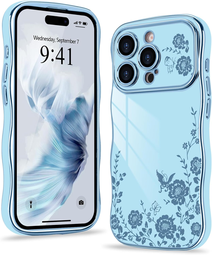 Flower Garden Pattern Wave Edge Phone Case for Iphone 15 Pro, Curly ...