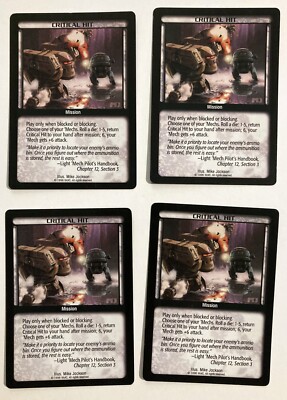 Critical Hit (4) Battletech CCG Limited Mission | eBay