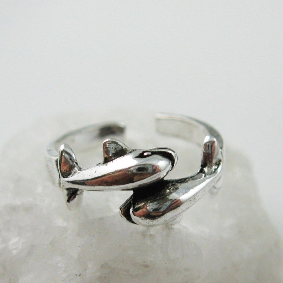 925 Sterling Silver Toe Ring - Dolphin Toe Ring -Adjustable Toe Ring ...