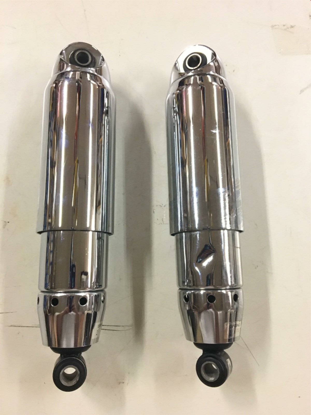 OEM 12" Rear chrome covered shocks Harley motorcycle Dyna FLH Fat ...