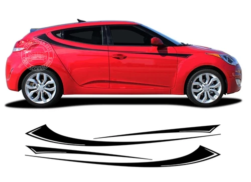 Graphics Car 2 Door Waist Line Sticker For Hyundai Veloster Racing ...