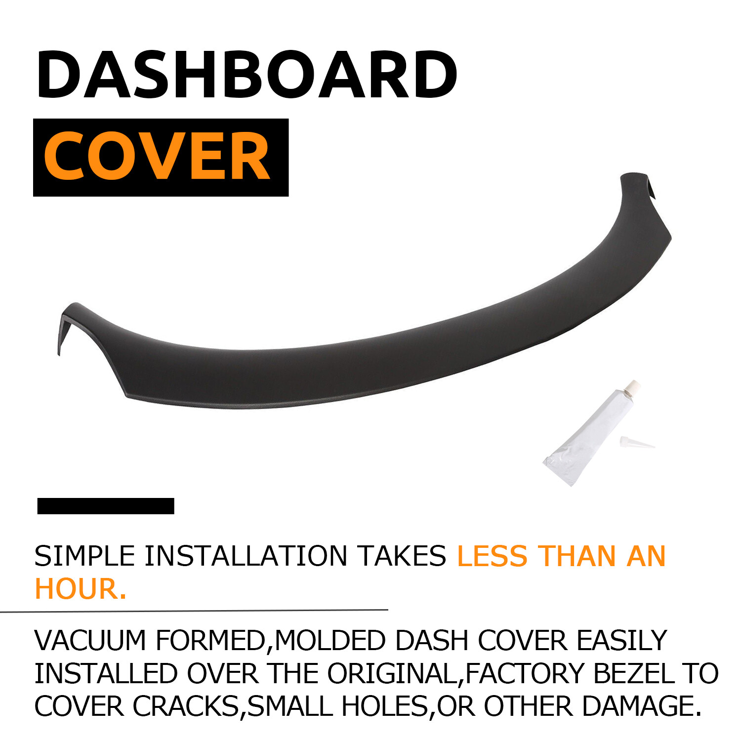 Dash Dashboard Cap Cover Molded Textured Black Fit For 1995-2005 Chevy ...