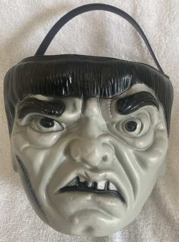 Vintage Halloween Empire Blow Mold Igor Frankenstein Monster Candy Pail ...