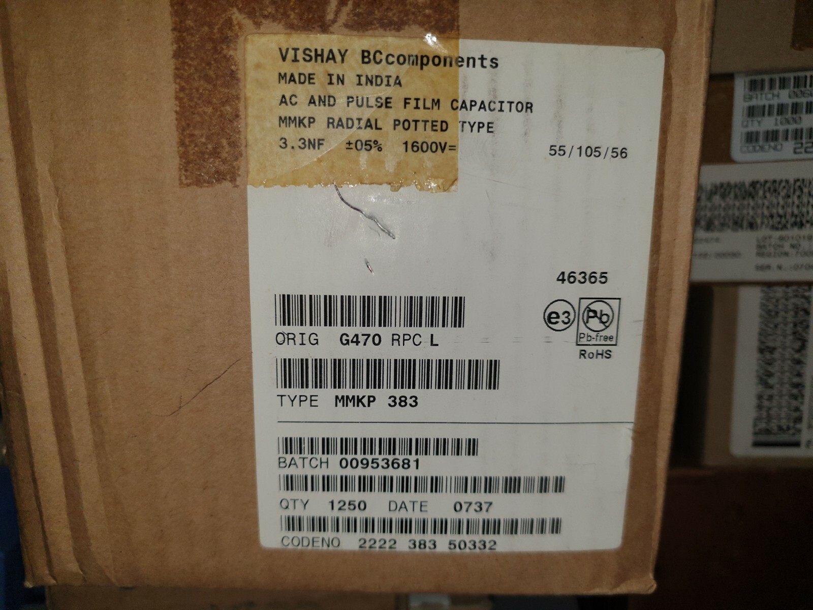 25pcs NEW VISHAY PHILIPS 0.0033uF 3.3nF 1600V MMKP 383 CAPS FOR HIEND ...