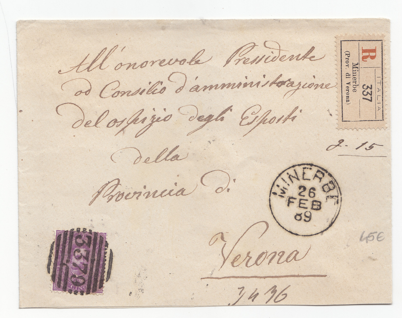 J953-VERONA-UMBERTO 1° -racc.da Minerbe 1889 | eBay