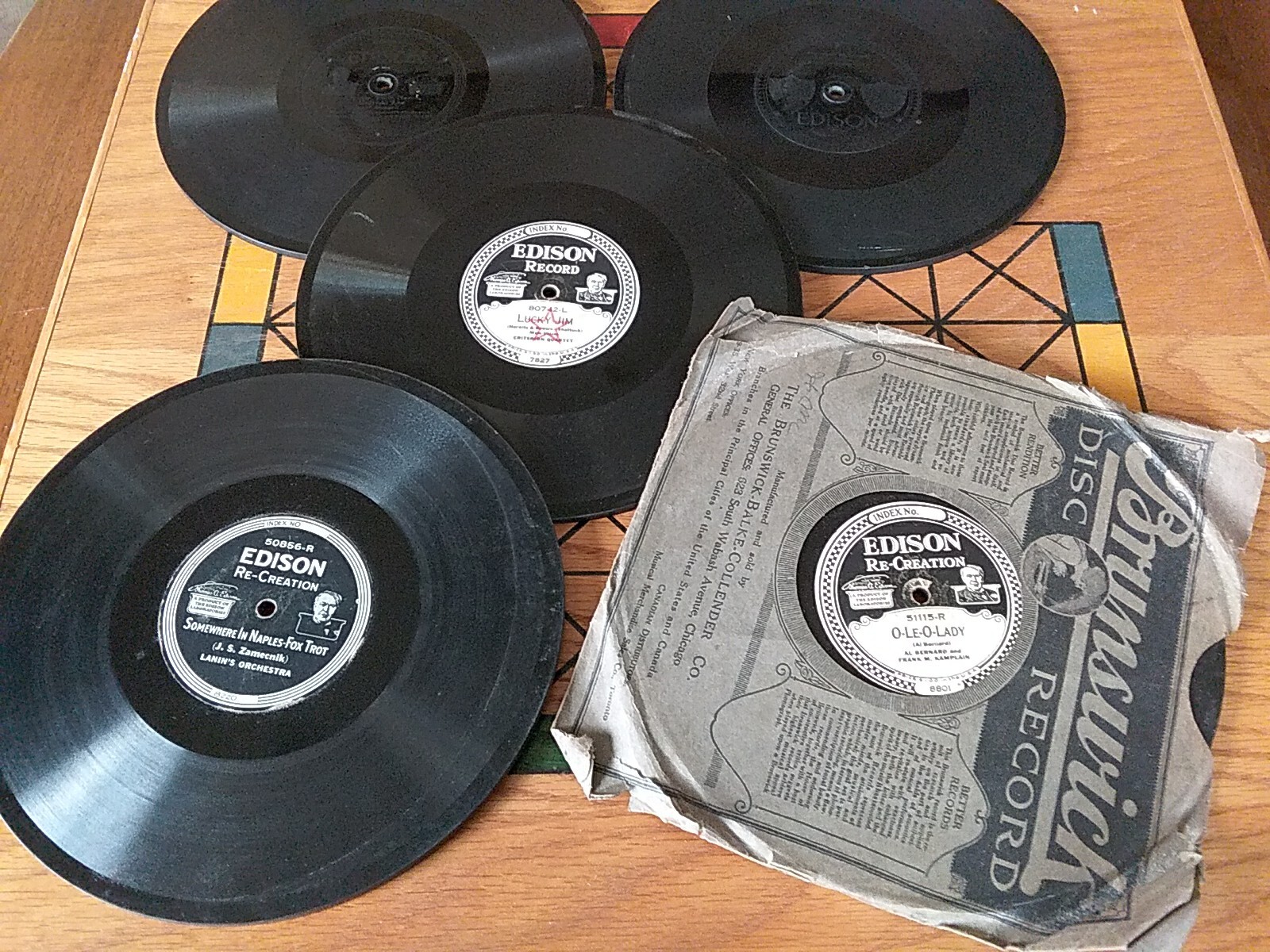 Lot 5 Antique Edison Diamond Disc Record see pictures | eBay