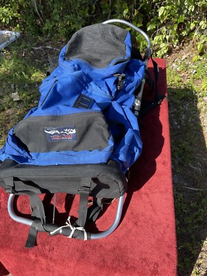 Vintage JANSPORT Blue Large External Frame Hiking Camping Backpack | eBay