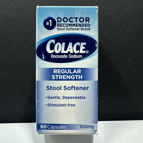 Colace 100mg Stool Softener Gentle•Dependable - 60 Capsules - Exp. 07/ ...