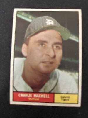 1961 Topps Baseball Card #37 Charlie Maxwell Detroit Tigers Nm+ Free ...