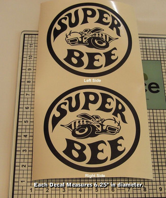 Super Bee Decals Quarter Set Pair Left Right 1968 1969 1970 Matte Black ...