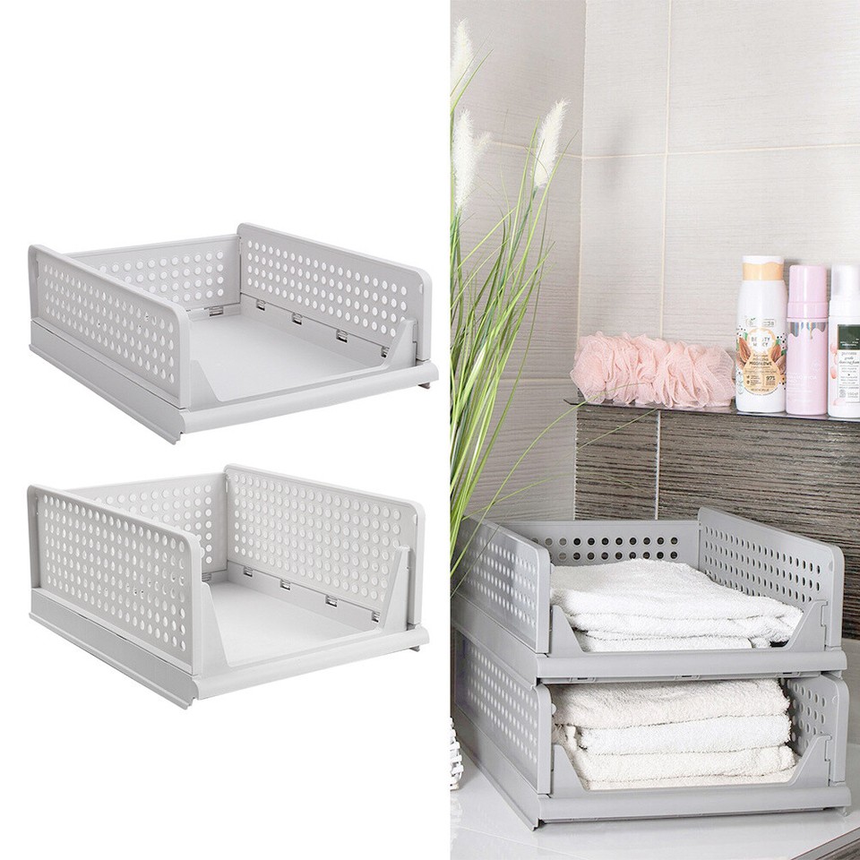 Stackable Wardrobe Drawer Tabletop Units Clothes Closet Storage Basket ...