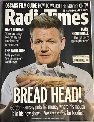 RADIO TIMES TV BREAD HEAD! Mar 2022 Gordon RAMSAY Gary OLDMAN M ...