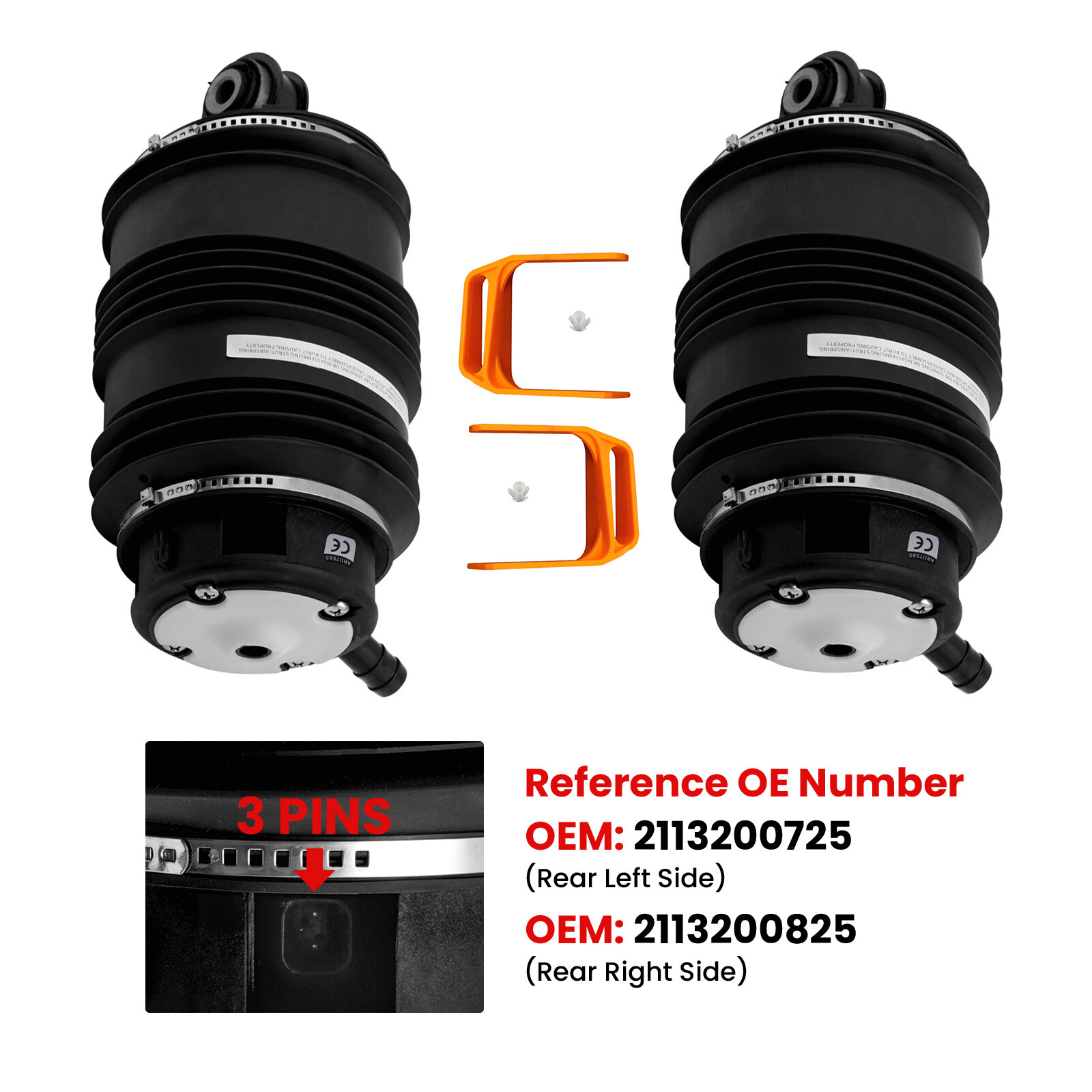 Pair Rear Air Shock Absorber Suspension Bag for Mercedes Benz E550 ...