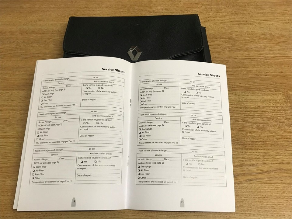 BRAND NEW AND GENUINE RENAULT SERVICE HISTORY BOOK, FOR ALL PETROL AND ...