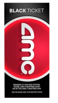 10 AMC Movies Black Tickets- No Expiration! | eBay