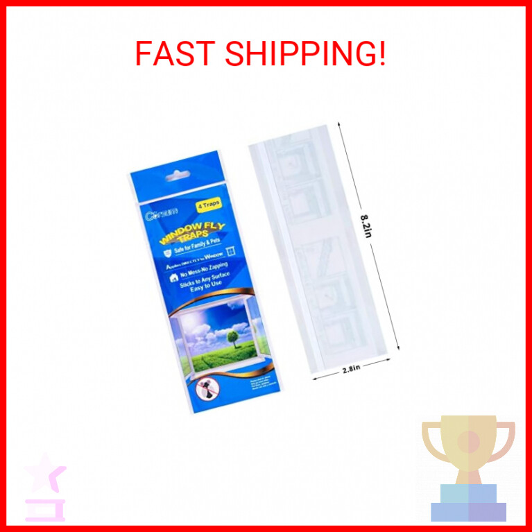 Garsum Window Fly Traps Indoor, Fly Paper Bug Sticky Strips, House Fly ...