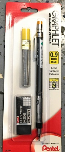 Vintage Pentel Graphlet Mechanical Pencil 0.9mm w/ 12 HB Lead Refills ...