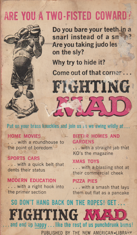 Mad Magazine / FIGHTING MAD paperback book/ Signet book / Vintage 1961 ...