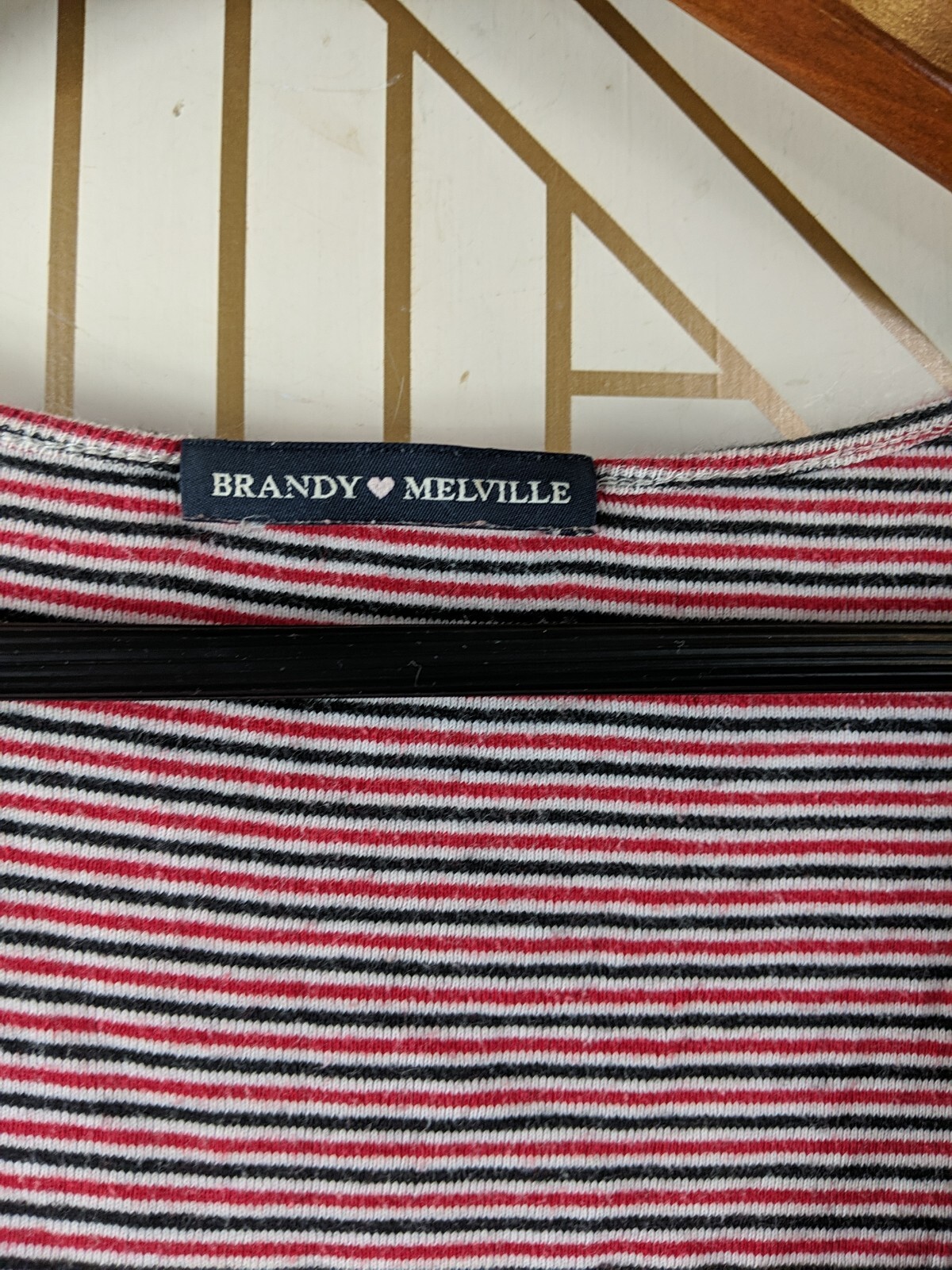 Brandy Melville Red White Blue Striped T Shirt Size S… - Gem